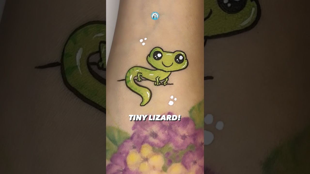 Are Lizards awesome pets? 🦎 #lizard #lizards #lizardlife #cheekart #facepaint #shorts #art