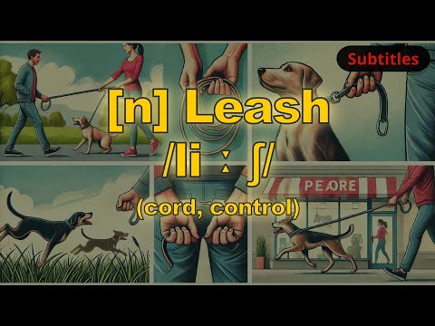 [n] Leash meaning (cord, control) with 5 examples