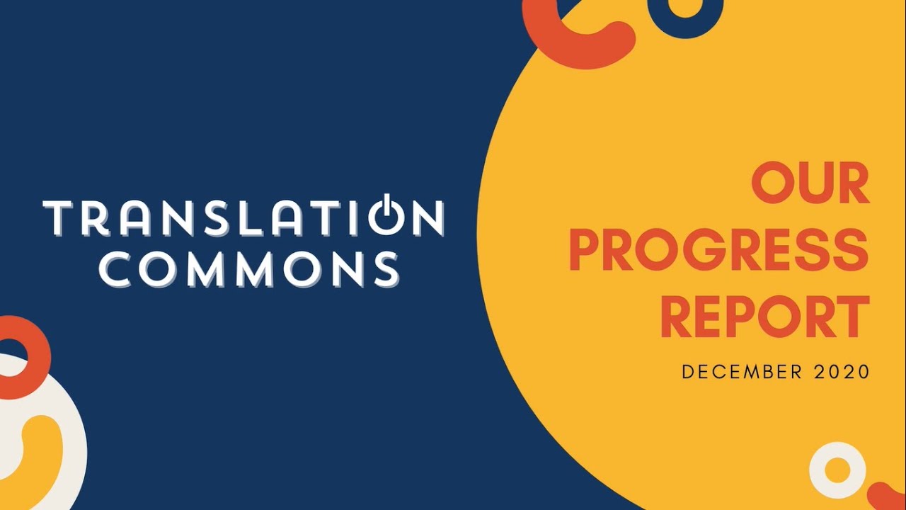 Translation Commons - Progress Report