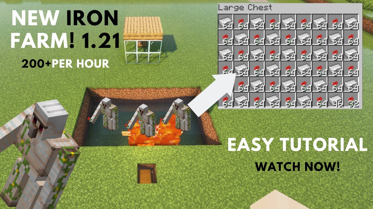 How To Make Iron Farm In Minecraft 1.21 Design - 180+ Per Hour ...