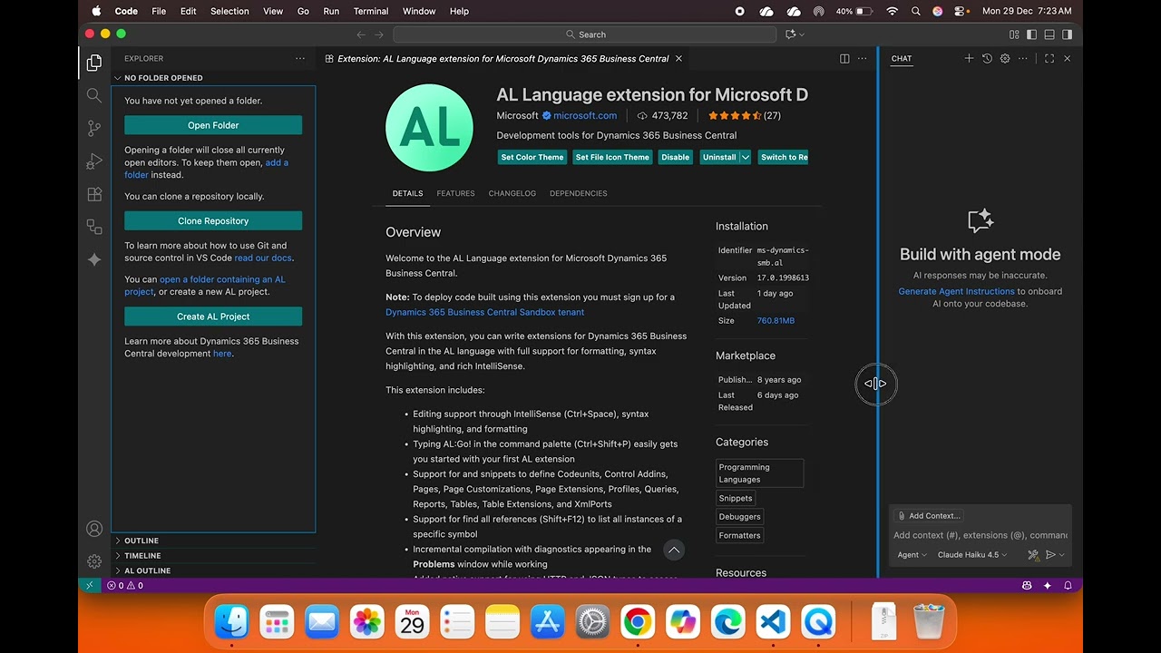 Use AL extensions functions with Github Copilot