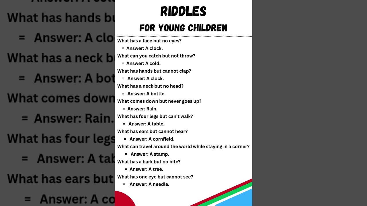 117+ Best Riddles for Kids With Answers #dailyenglishguide