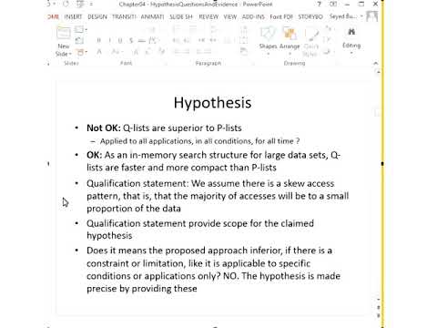 Hypothesis Questions Evidence - Chapter 04 - Writing for Computer Science