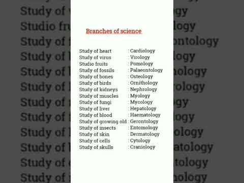 Branches of science I Important branches of science I