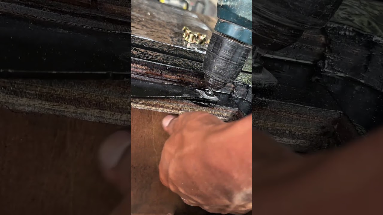 T-nut bolt installation process #tutorial #woodworking #speakerbox #tricks