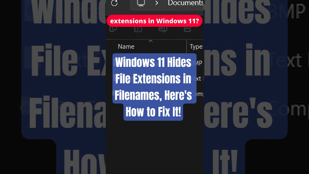 Windows 11 Hides File Extensions—Here's How to Fix It! #shorts #windows11 #techtips #Files