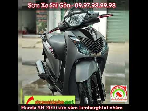 Honda SH 2010 lột sát thành xám lamborghini nhám cực đẹp tại trung tâm Sơn Xe Sài Gòn
