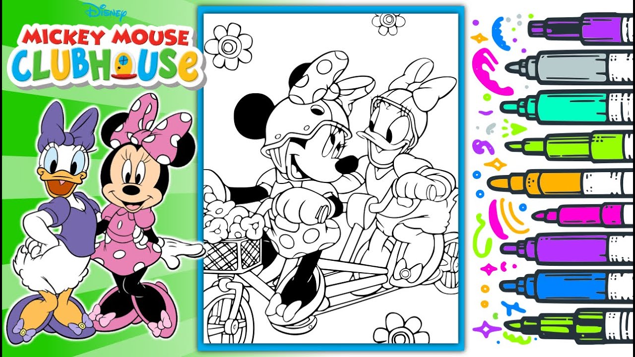 Coloring Minnie Mouse & Daisy Duck | Mickey Mouse Clubhouse Coloring Pages