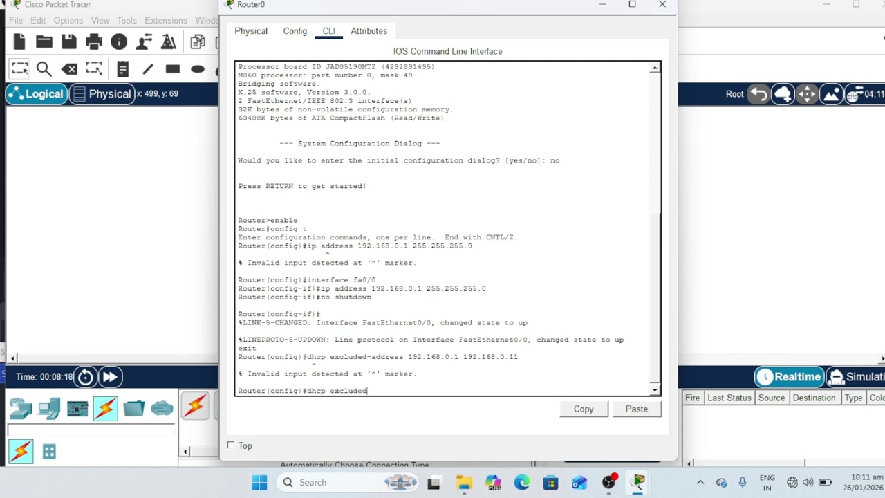 Computer network lab  4 dhcp using router