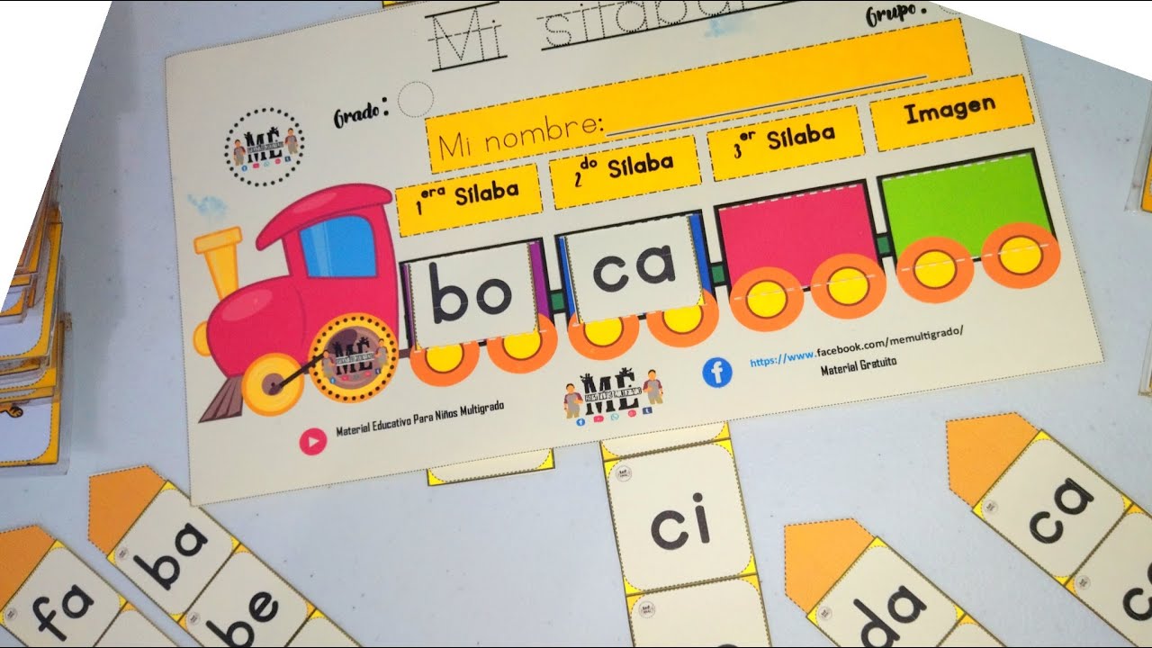 Tren de las Silabas Simples Con Imagen Descarga El Material Gratuito en PDF