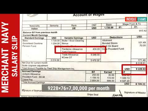 Salary in Merchant Navy | My Salary Slip | 2nd Engineer Captain Chief Engineer
