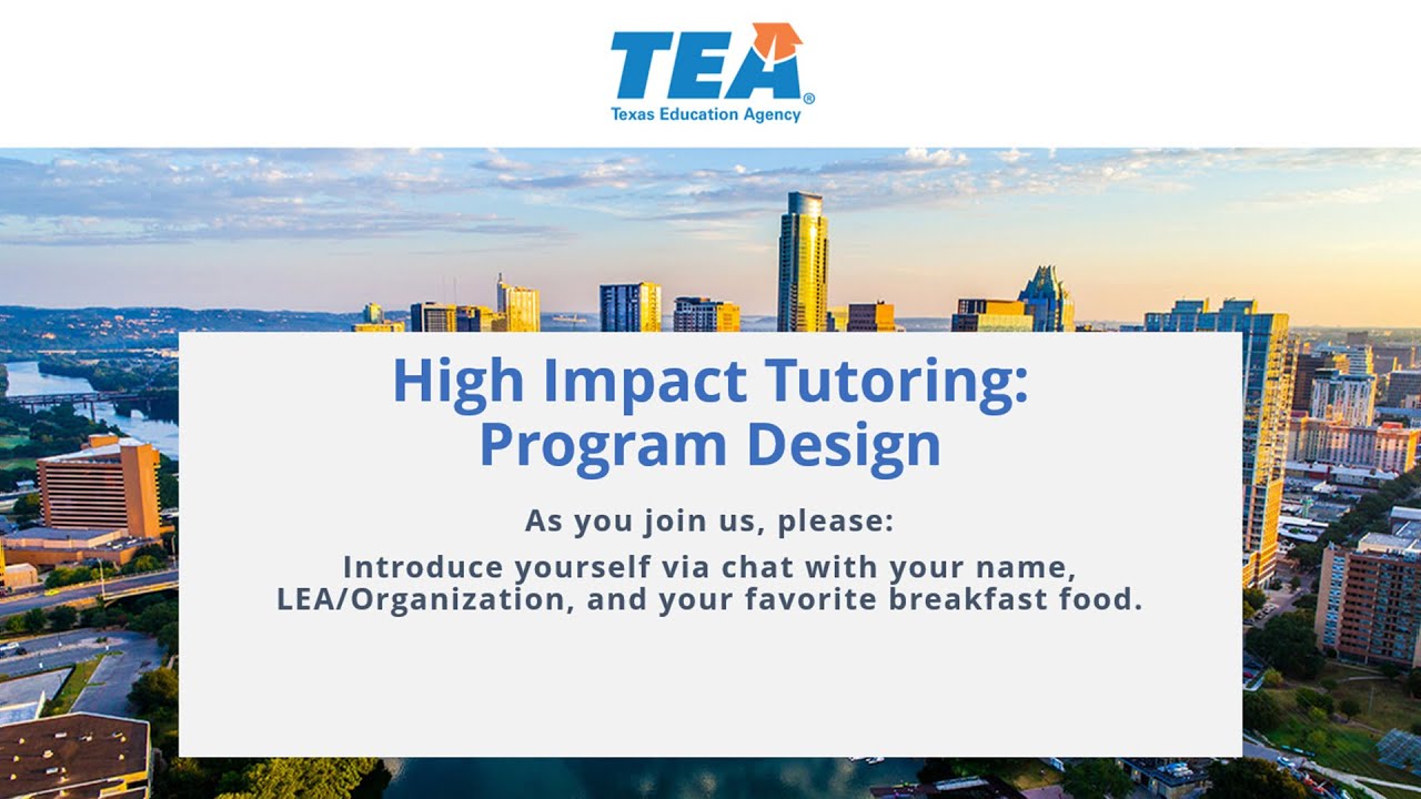 High Impact Tutoring: Program Design