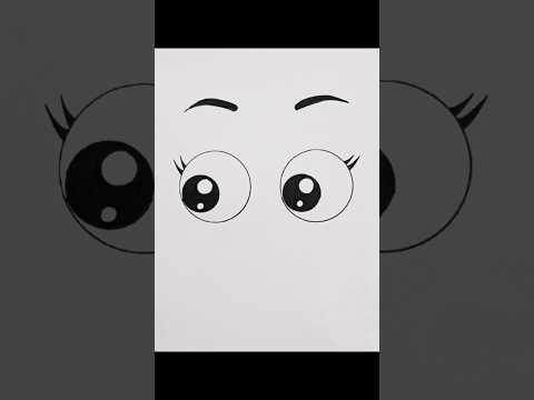 Cartoon Eyes || How to draw Cartoon Eyes ||Black & White Anime Eyes #sabsmagicart #shorts