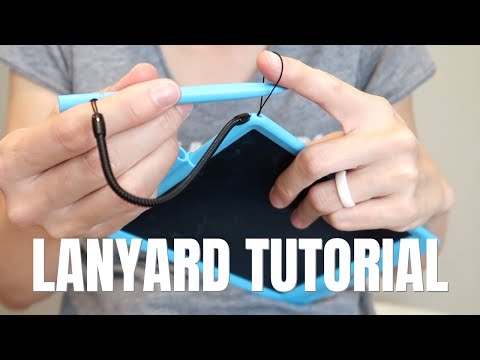 How to attach stylus pen to LCD writing tablet with lanyard