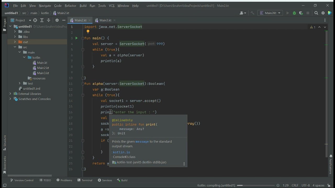 TCP/IP connection using Socket programming