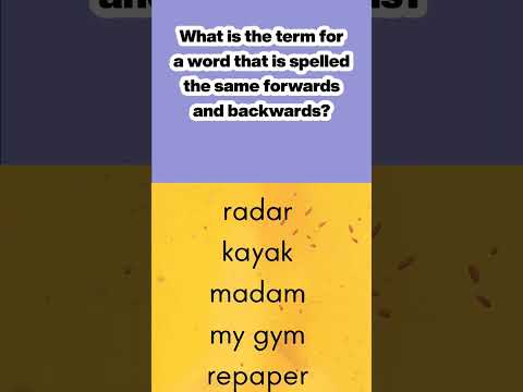 What Do You Call A Word That Is Spelled The Same In Both Directions?