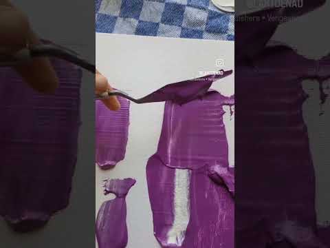 Art abstrait / "ciel violet lueur jaune" #tableau #peinture #peintureaucouteau #abstractart