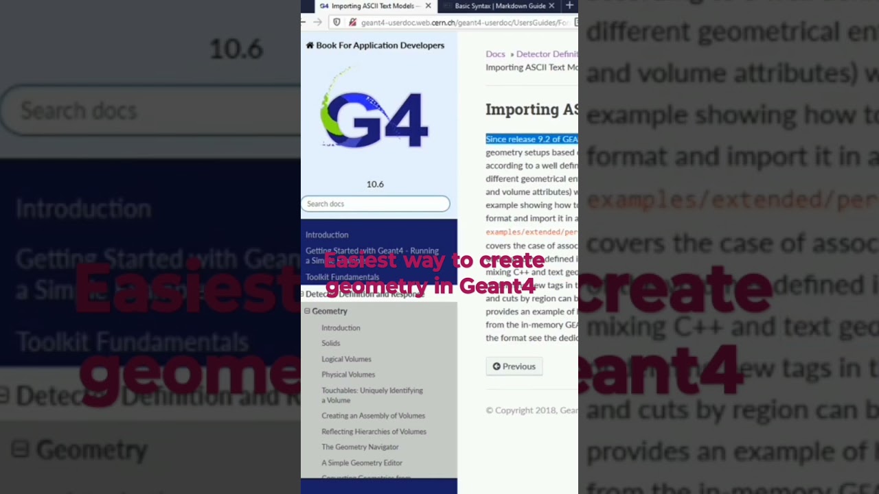 Easiest way to create your model in Geant4 [text geometry definition]