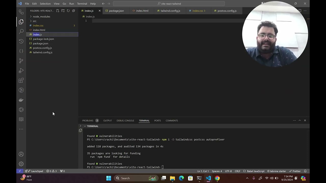 Quickly Start a React APP using VITE | Integerate Tailwindcss using postcss