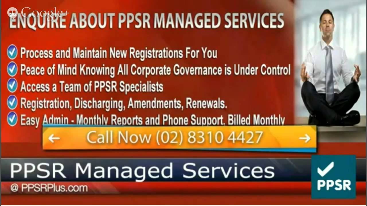 PPS Services - Contact PPSR Plus at 02 8310-4427