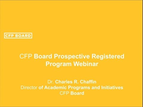 Prospective CFP Board Registered Program Webinar
