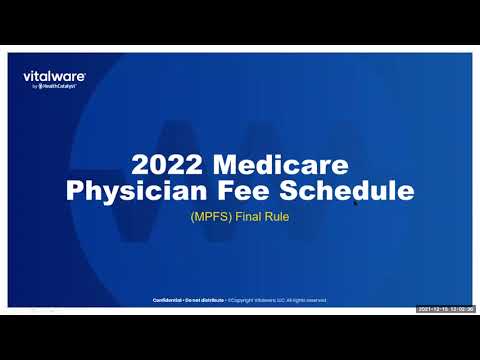 2022 Medicare Physician Fee Schedule (MPFS) Final Rule