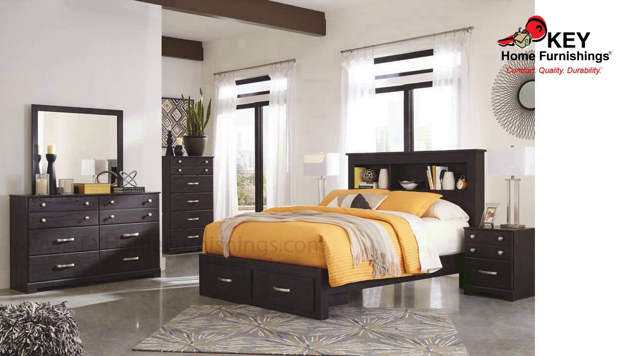 Ashley Reylow Queen Bookcase Bed With Storage B555QBS | KEY Home
