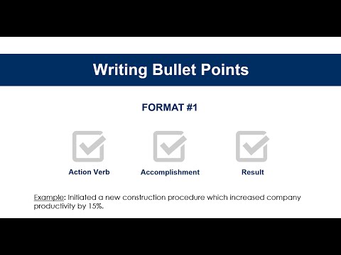 Resume - Writing Strong Bullet Points