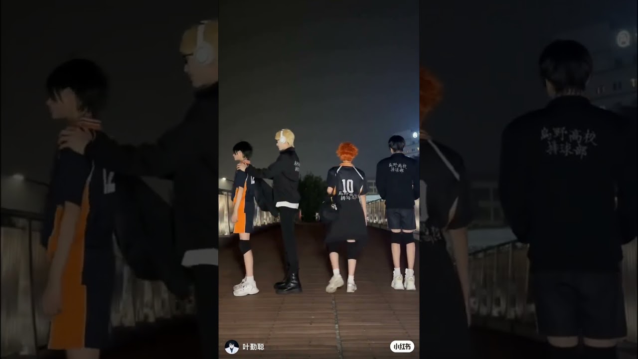 Cre: on vid #cosplay #anime #haikyuu #hinatashoyo #kageyamatobio #tsukkishimakei #yamaguchitadashi