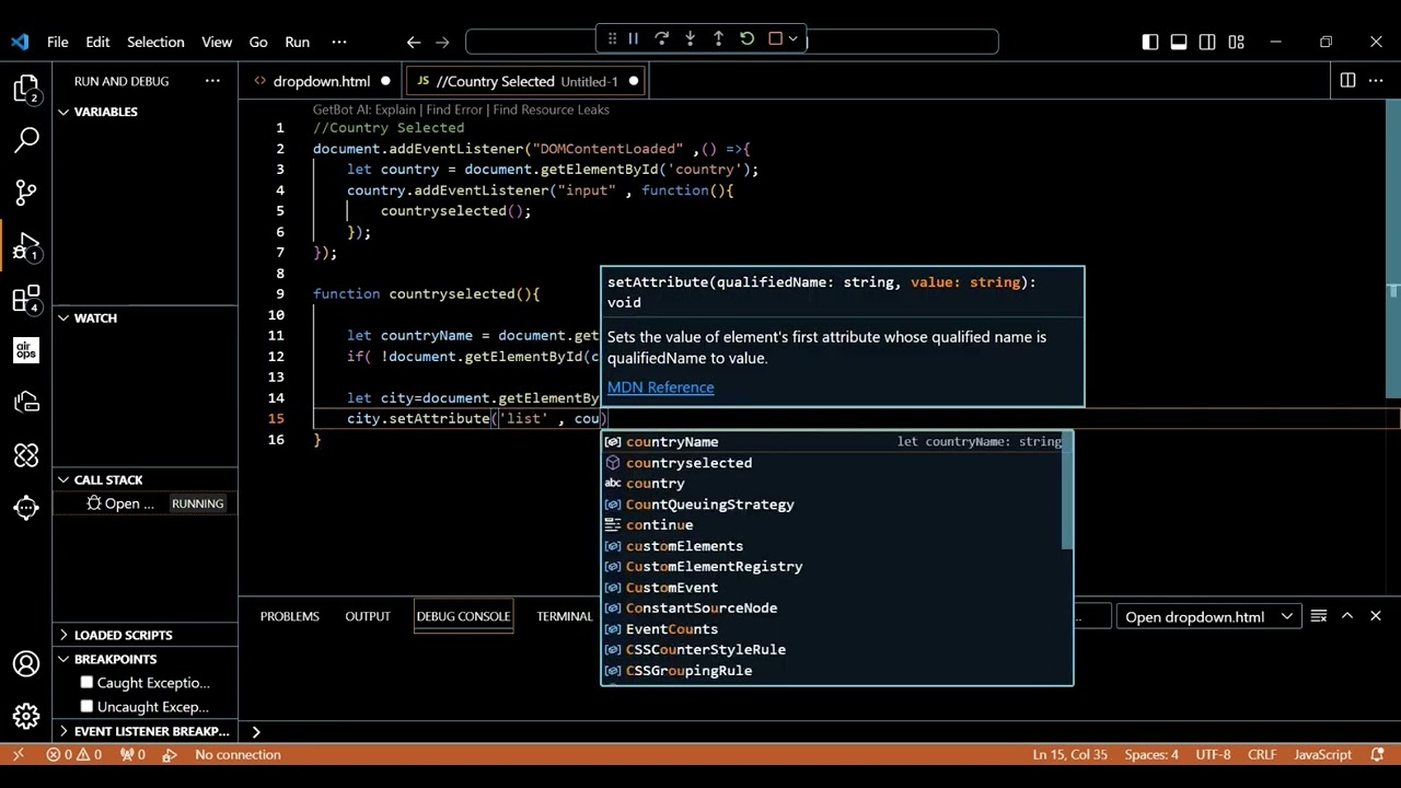 Creating Responsive Cascading Dropdown list using HTML CSS & JavaScript