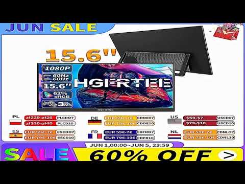 HGFRTEE 15.6inch Portable Monitor FHD-IPS Panel Second Screen for Laptop Gaming Extended D