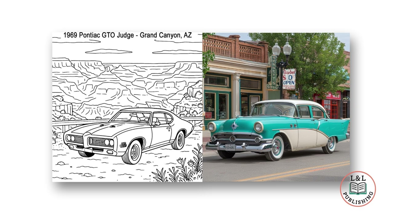 Classic Cars II Coloring Book Flip Through | Vintage Car Art for Adults