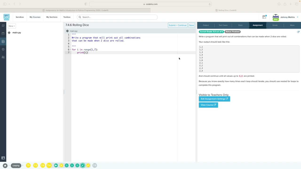 Codehs Python 7.4 Video Tutorial: Nested Control Structures