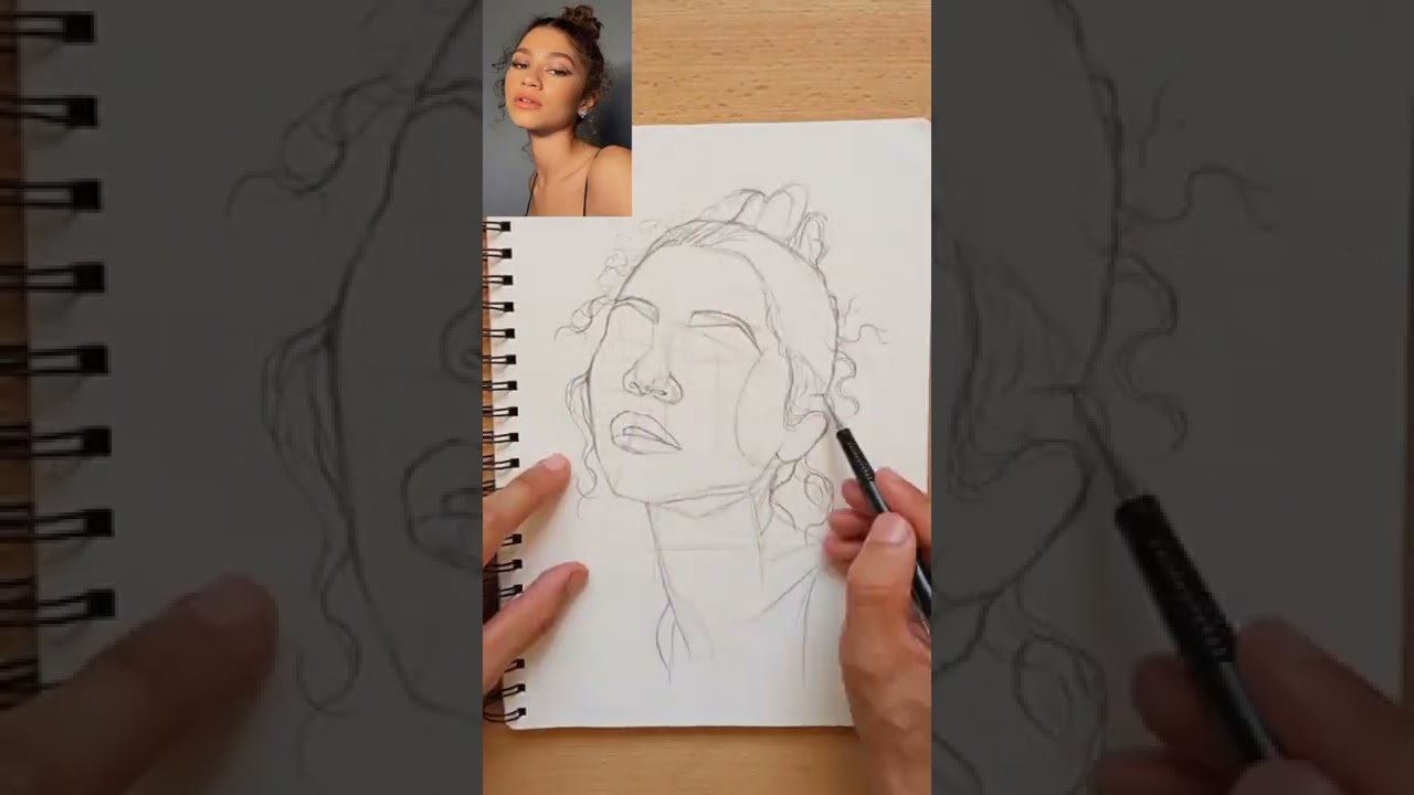 Portrait basics study using Loomis method -zendaya