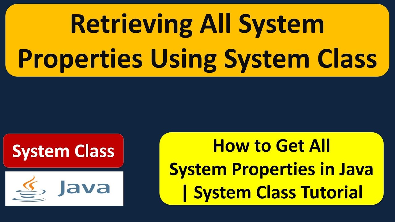 Retrieving All System Properties Using System Class | Java Tutorial