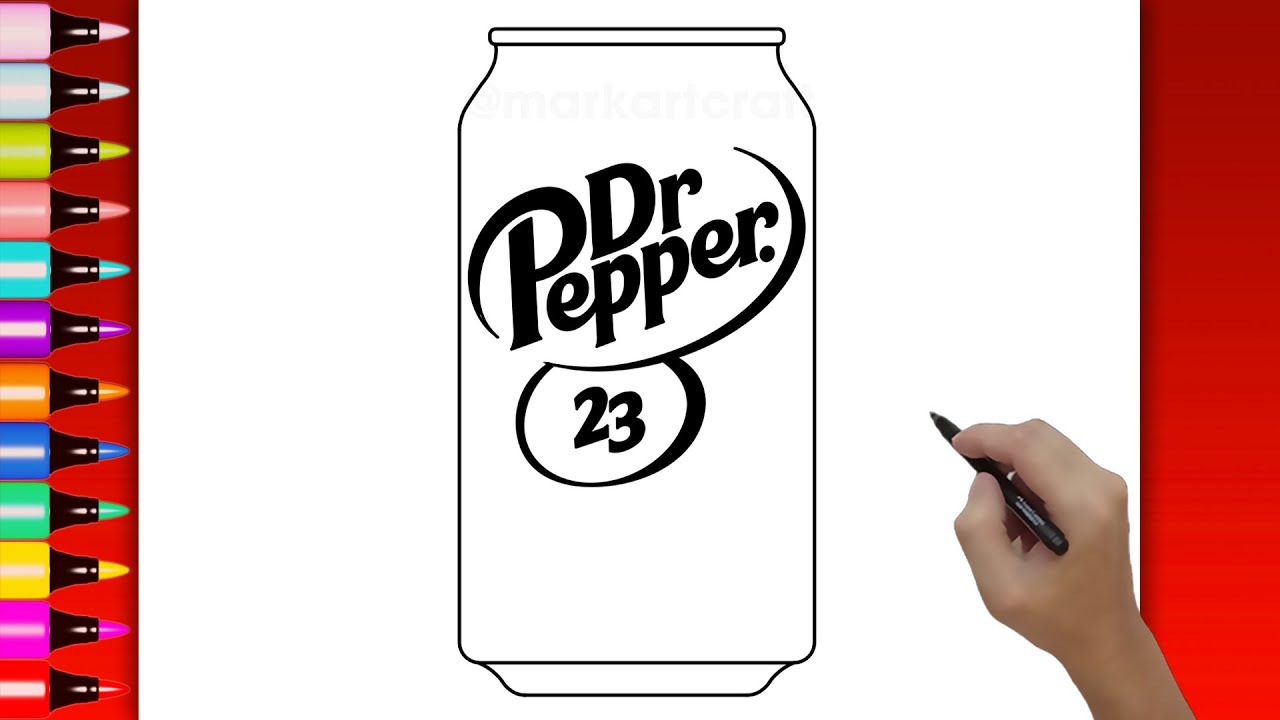 HOW TO DRAW DR PEPPER - EASY STEP BY STEP DRAWING