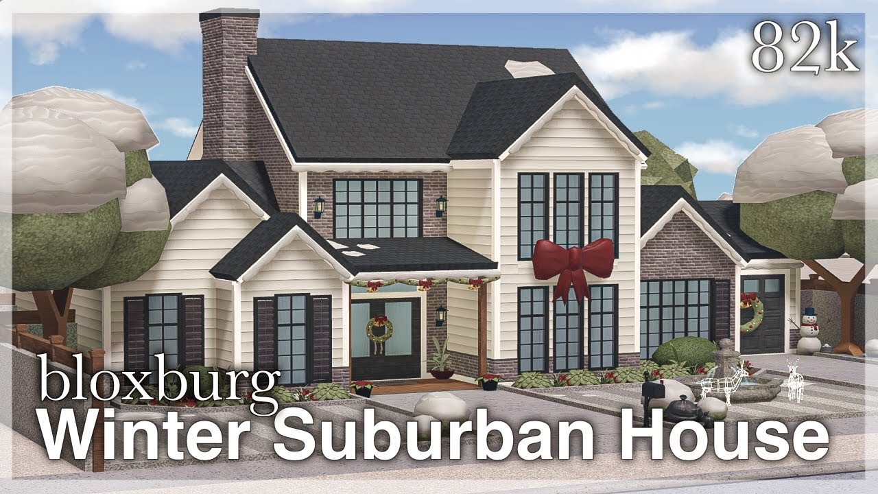 Bloxburg - Winter Suburban House Speedbuild (exterior) | Roblox