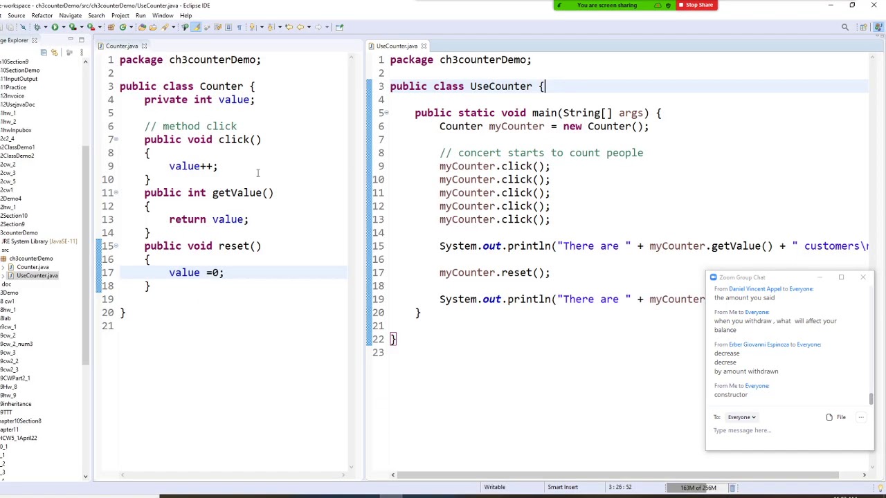 Java programming, create a simple bank Account class,  chapter 3 section 3 demonstration