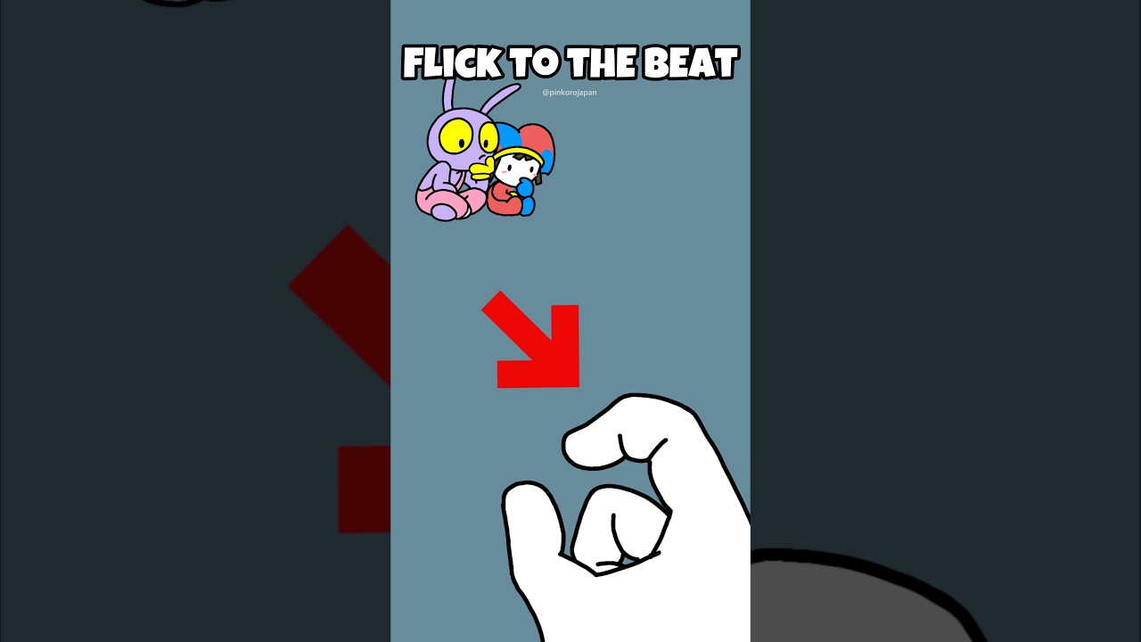 Flick to the beat!!🤣🤣THUMB DANCE CHALLENGE! Jax & Pomni version #rhythmgame #interactivegame