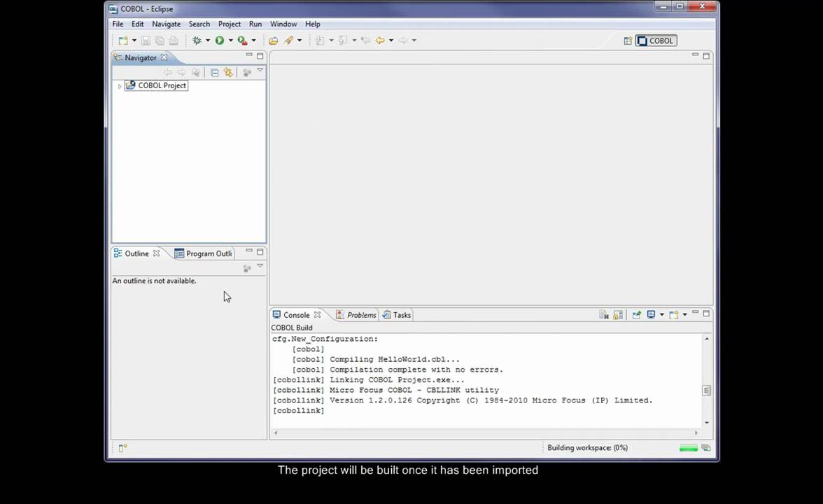 Importing Projects and Files with visual COBOL for Eclipse