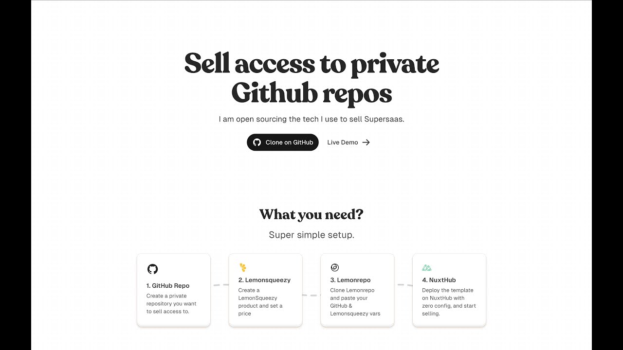 Lemonrepo - Sell access to private github repositories