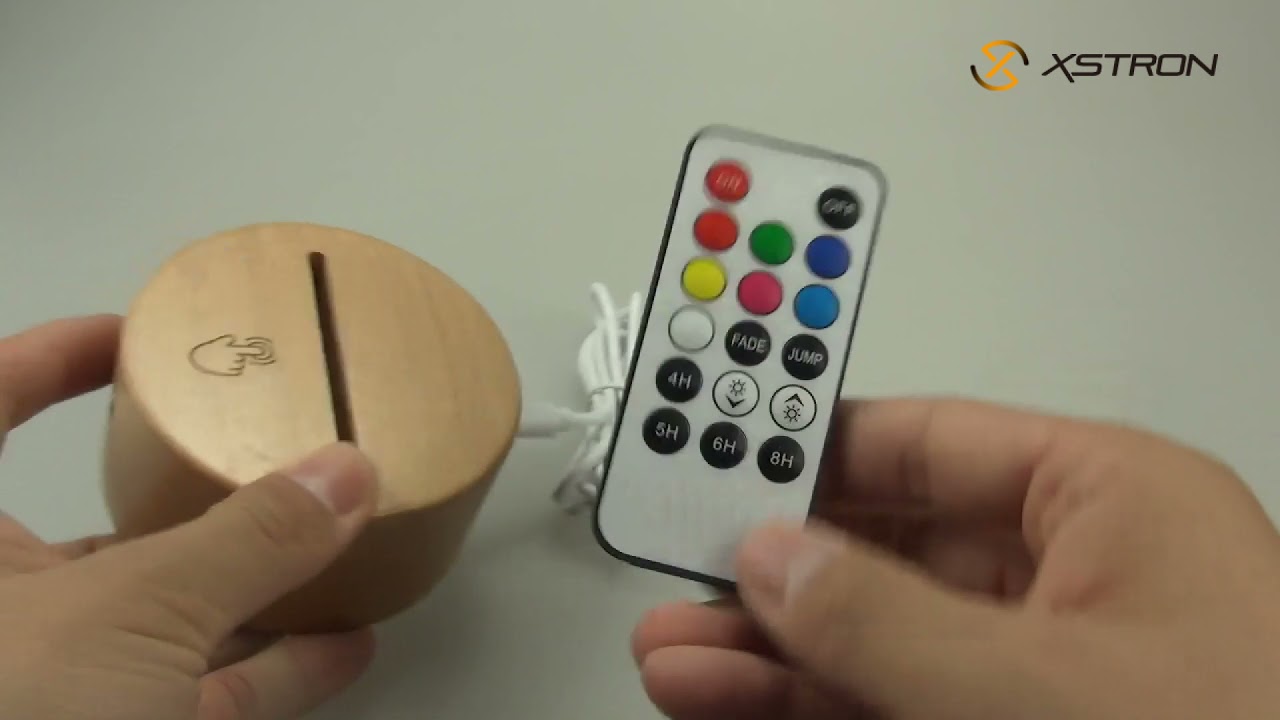 TDL WR Wood LED Lamp Base 4mm Slot RGB Lights USB Powered