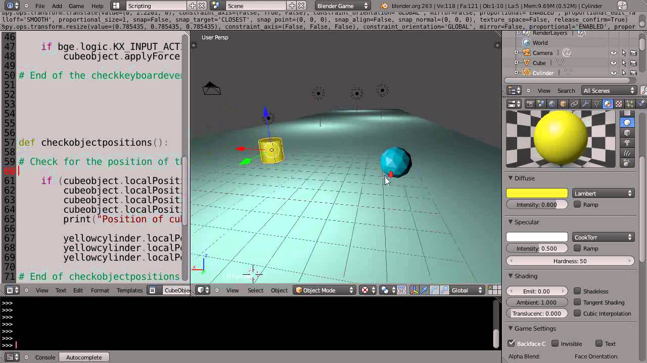 Blender 2 6 Tutorial   Python Game Engine Programming   Part 7