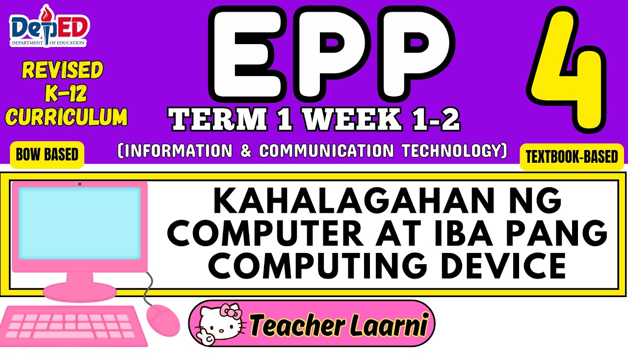EPP 4 ICT TERM 1 WEEK 1-2 - REVISED K-12 CURRICULUM