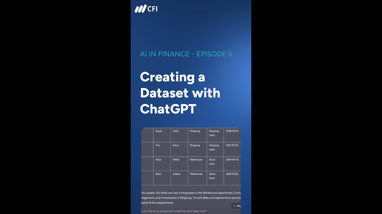 Creating a Dataset with ChatGPT | AI in Finance - Episode 6