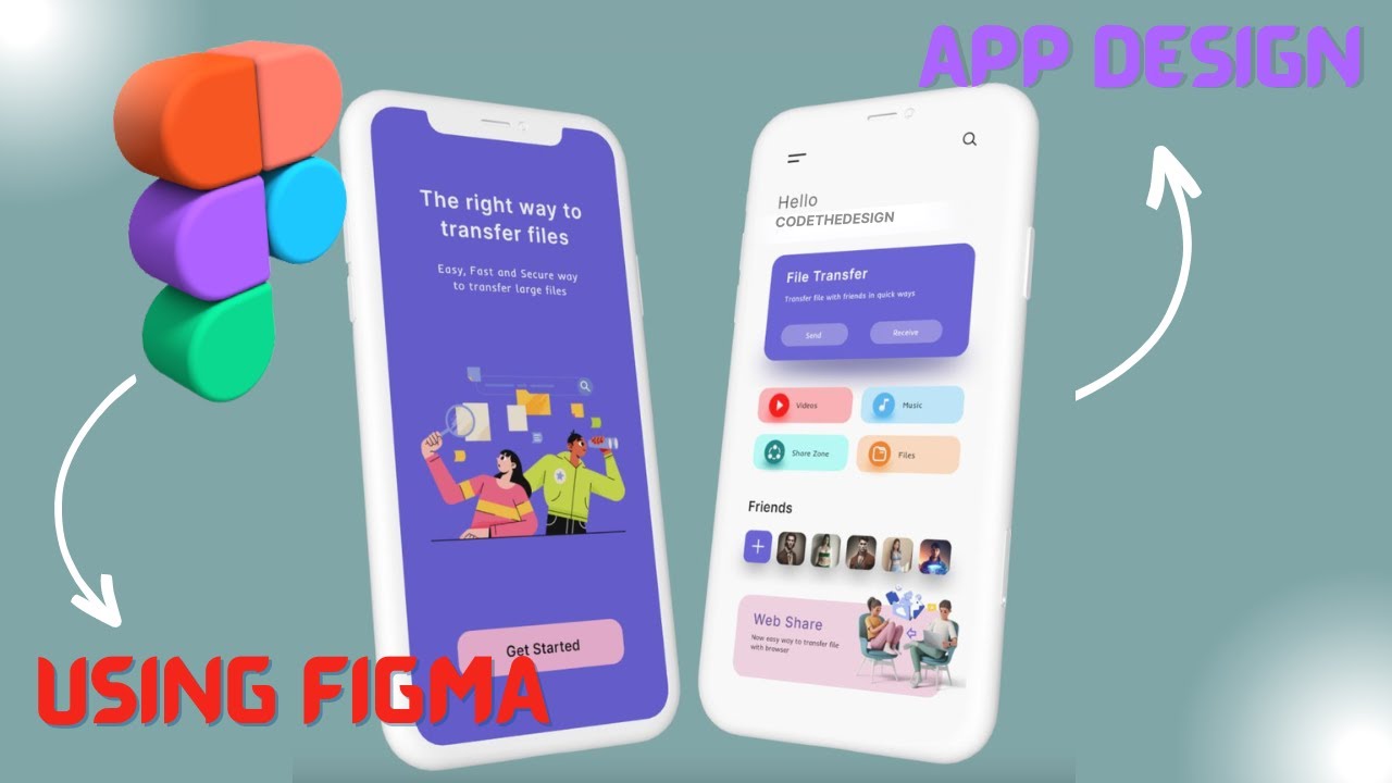 File Sharing App UI Design using Figma || APP Design Figma Tutorial