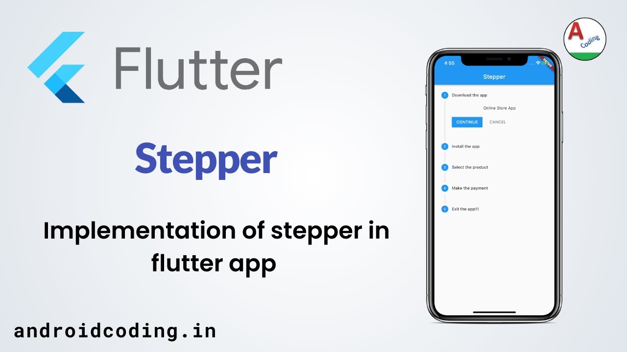 Flutter stepper implementation tutorial for beginners | Source in description | flutter coding