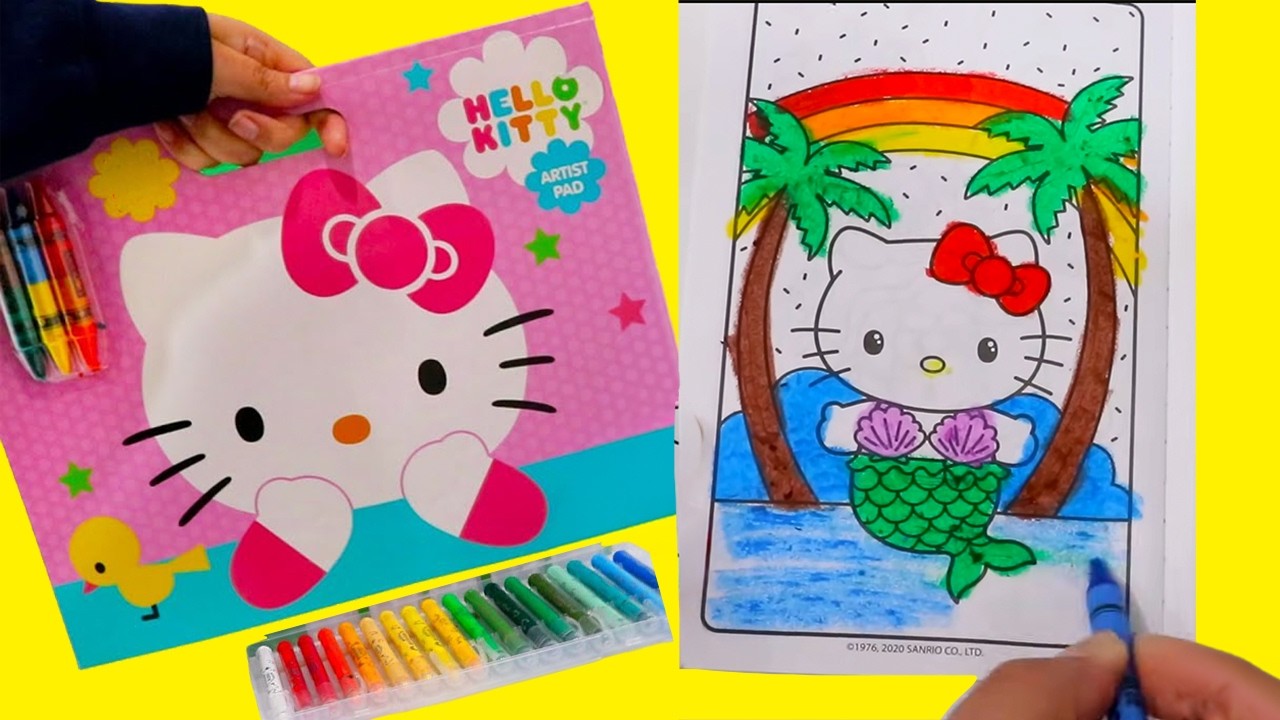 Coloreando dibujos de Hello Kitty