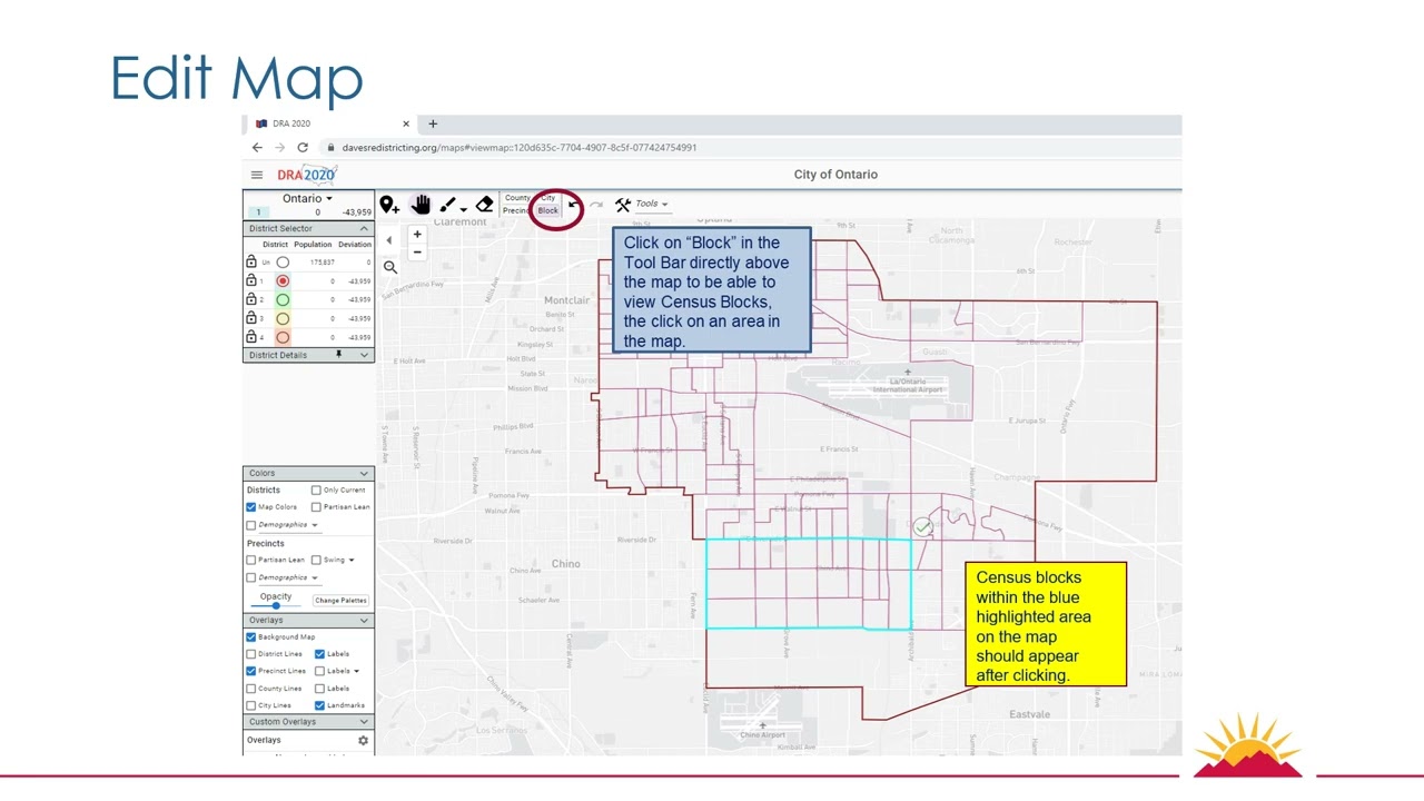 City of Ontario Districting Mapping Tool Tutorial