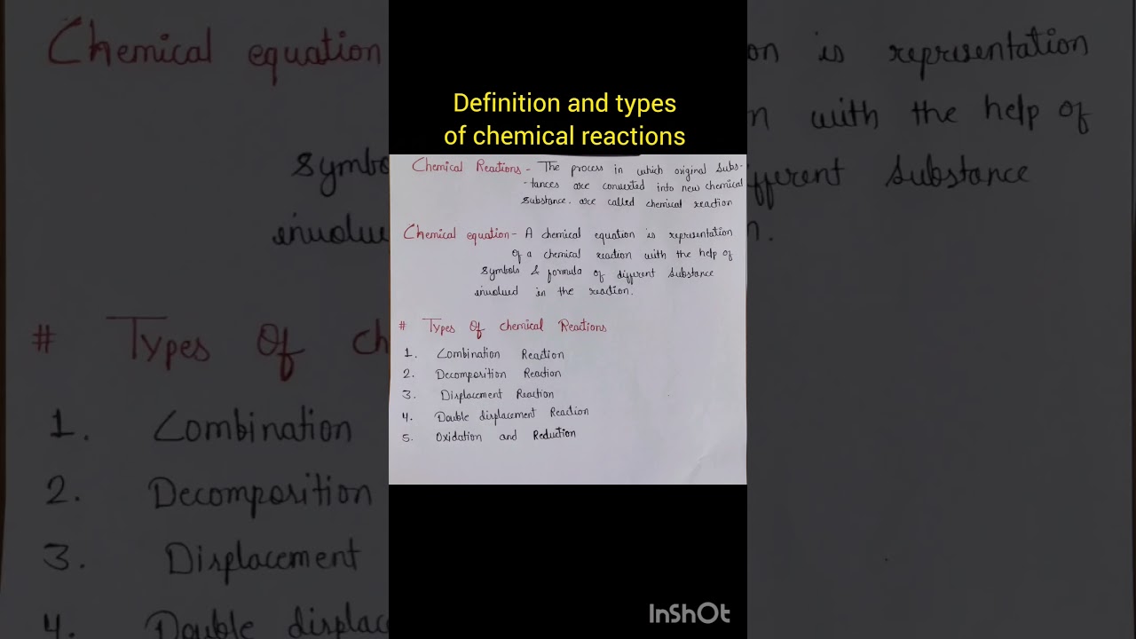 what is chemical reaction. definition and types.  #chemical equation #chemical reaction